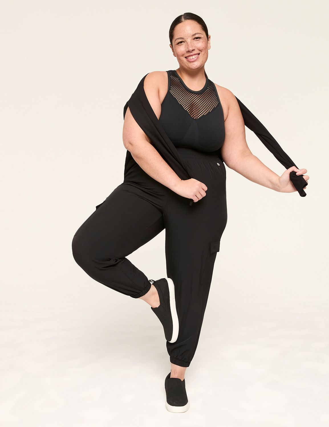 LIVI Mid Rise Woven Full Length Car | LaneBryant