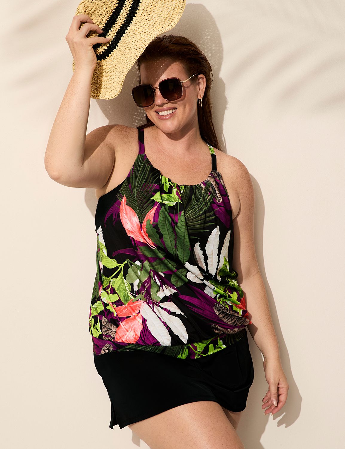 Plus Size | Racerback NW Blouson Tankini 114533 | LaneBryant