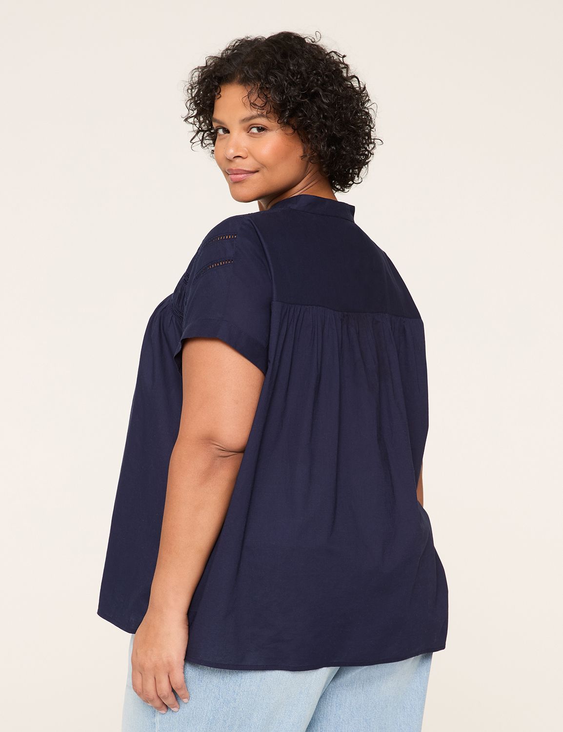 Swing SS Half Placket Popover 11456 | LaneBryant