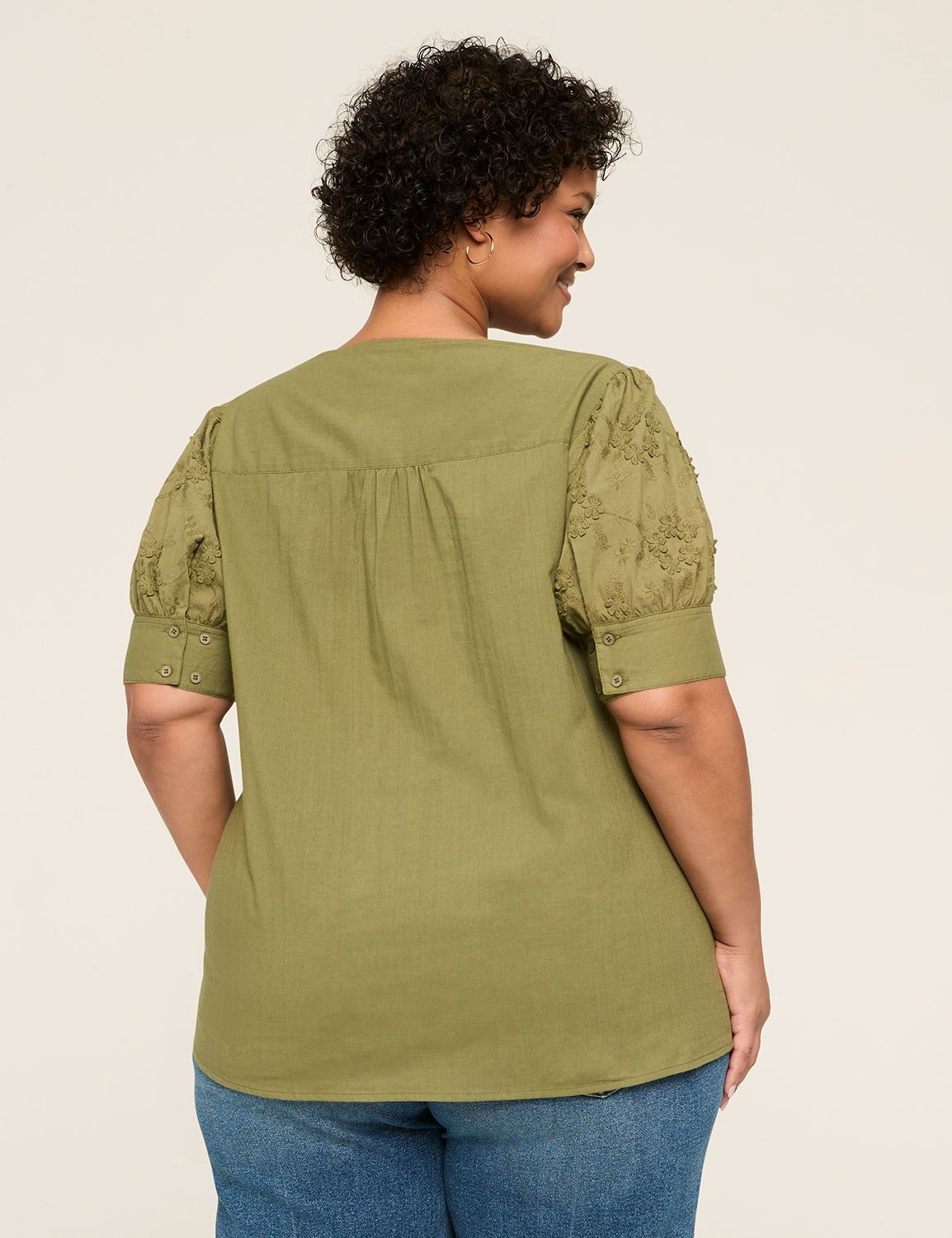 Classic Short Sleeve Notch Neck Pop | LaneBryant