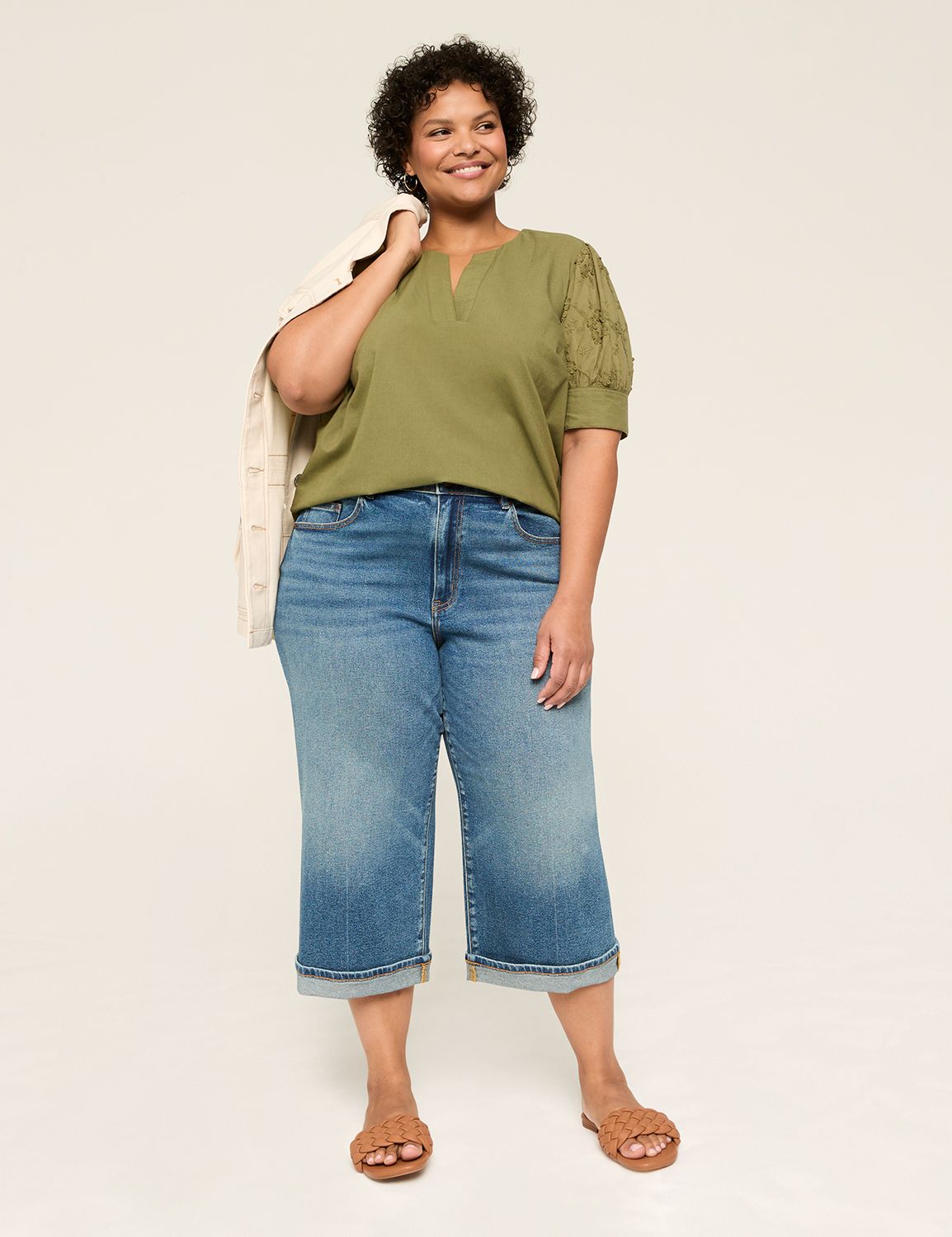 Classic Short Sleeve Notch Neck Pop | LaneBryant
