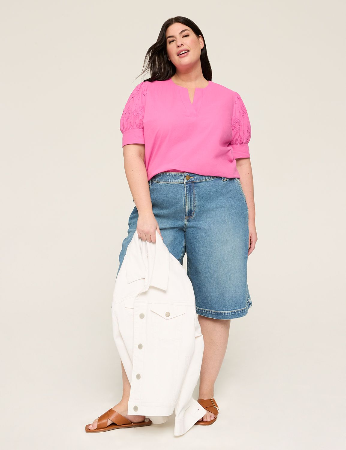 Classic Short Sleeve Notch Neck Pop | LaneBryant