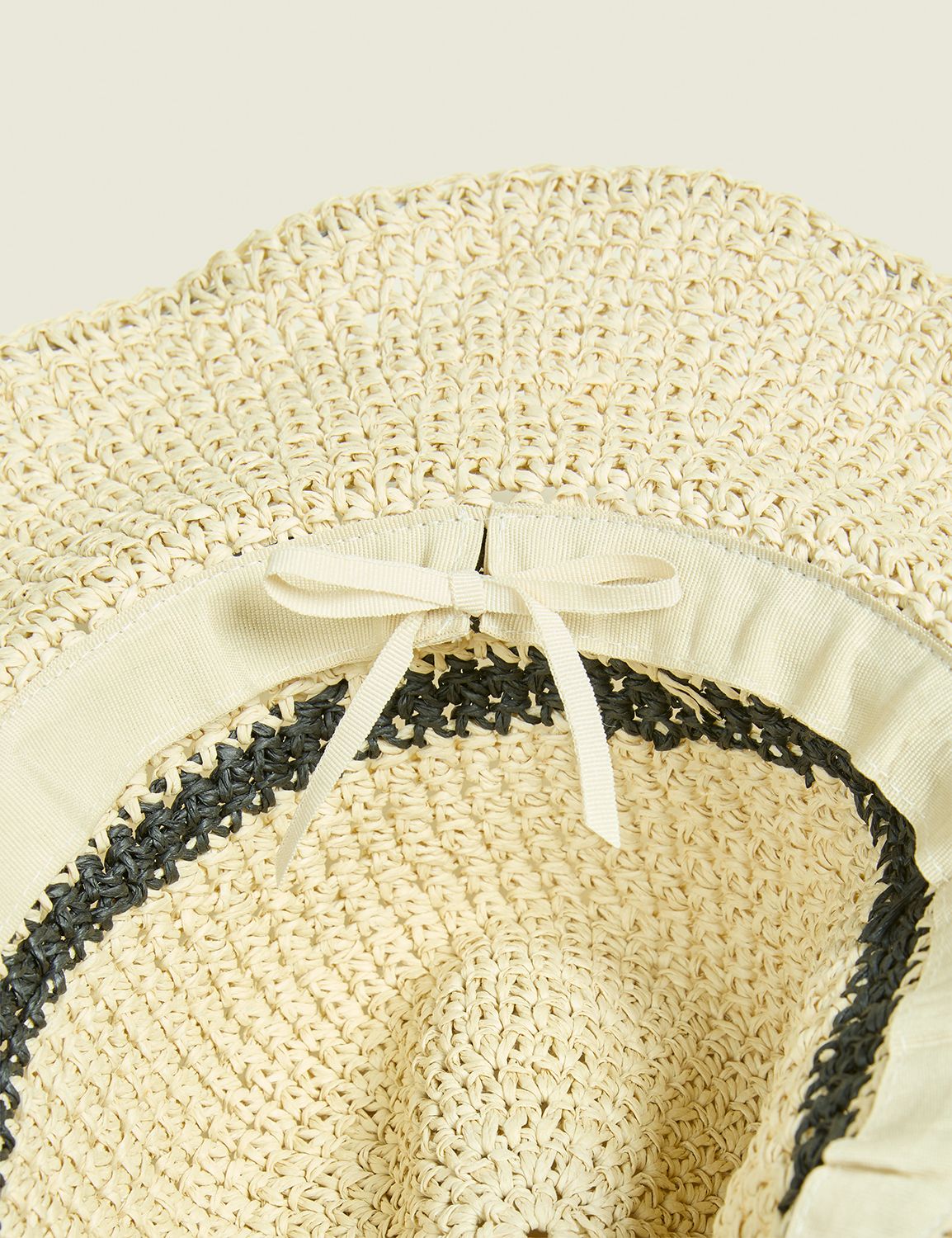 BLACK STRIPE STRAW HAT S 1146334 | LaneBryant