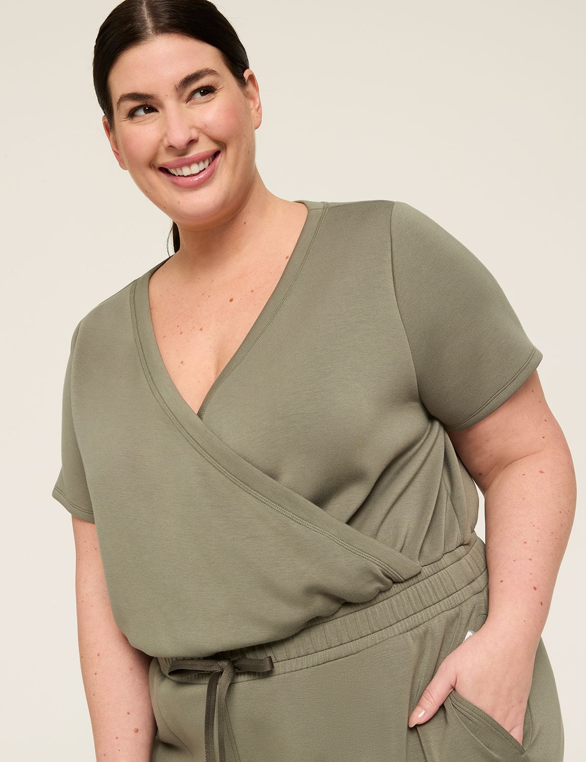 LIVI Journey Surplice-Neck Jumpsuit | LaneBryant