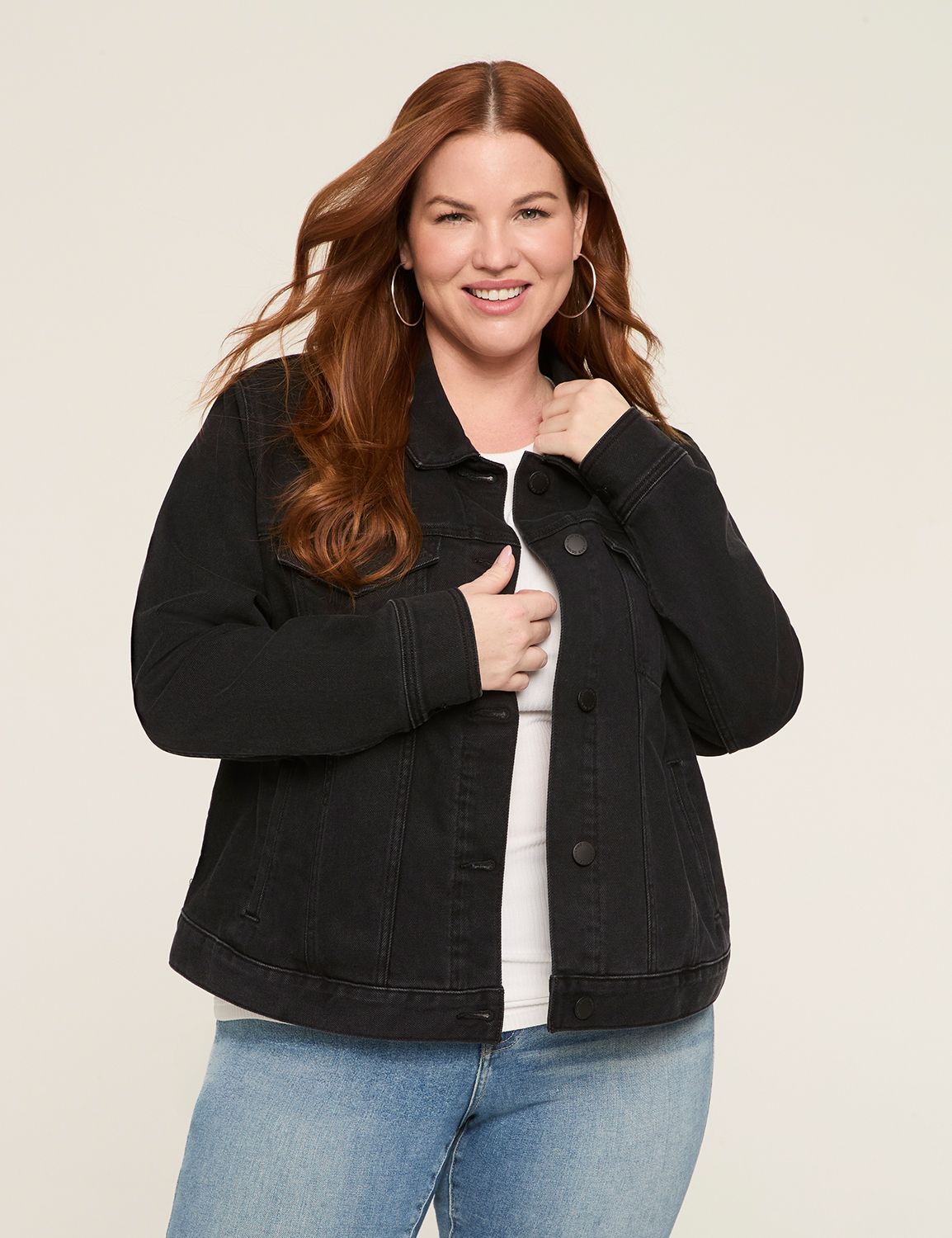 CORE DENIM JACKET - BLACK DENIM 114 | LaneBryant