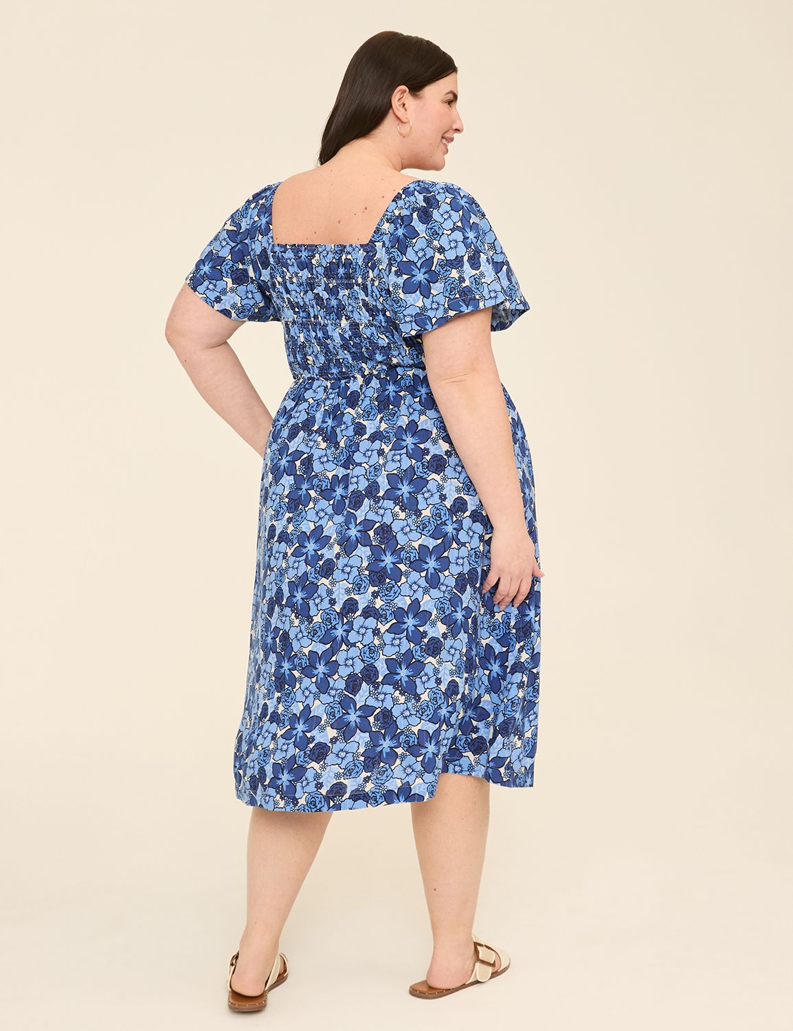 FLUTTER SLEEVE CORDED BODICE DRESS | LaneBryant