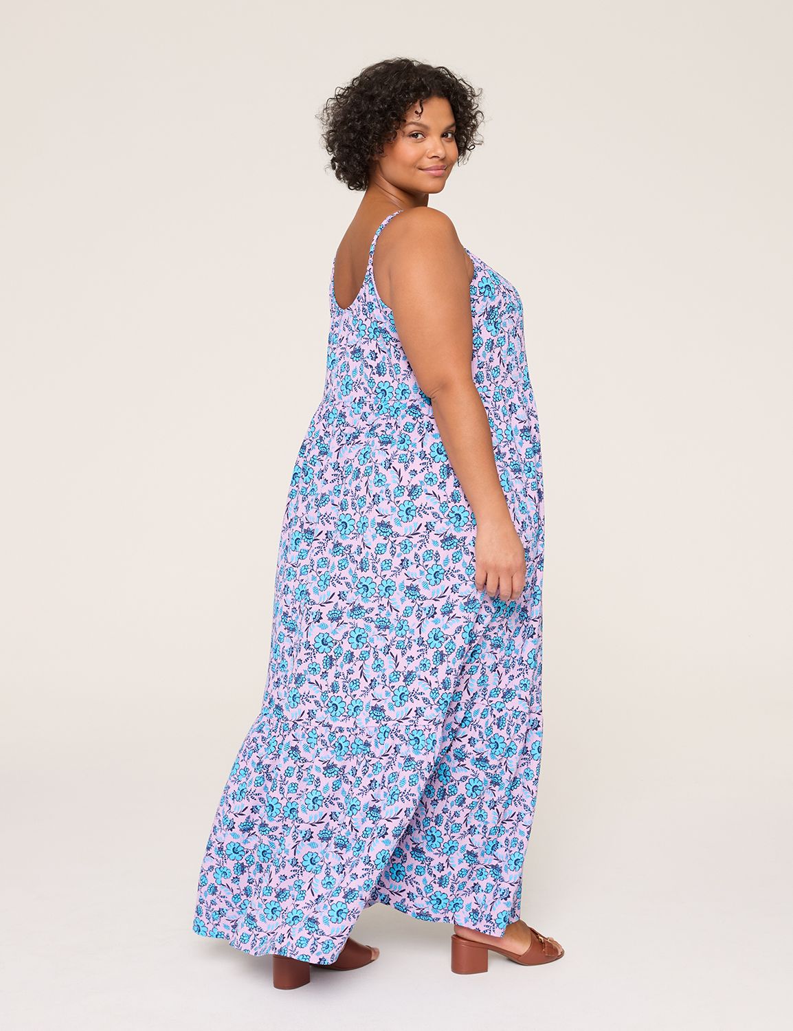 Sleeveless Narrow Strap Tiered Maxi | LaneBryant