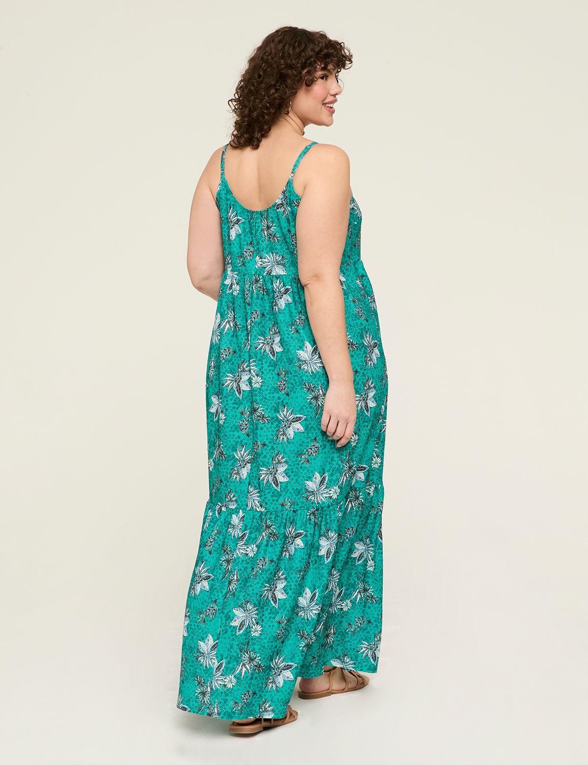 Sleeveless Narrow Strap Tiered Maxi | LaneBryant