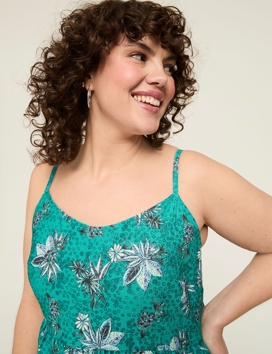 Sleeveless Narrow Strap Tiered Maxi | LaneBryant