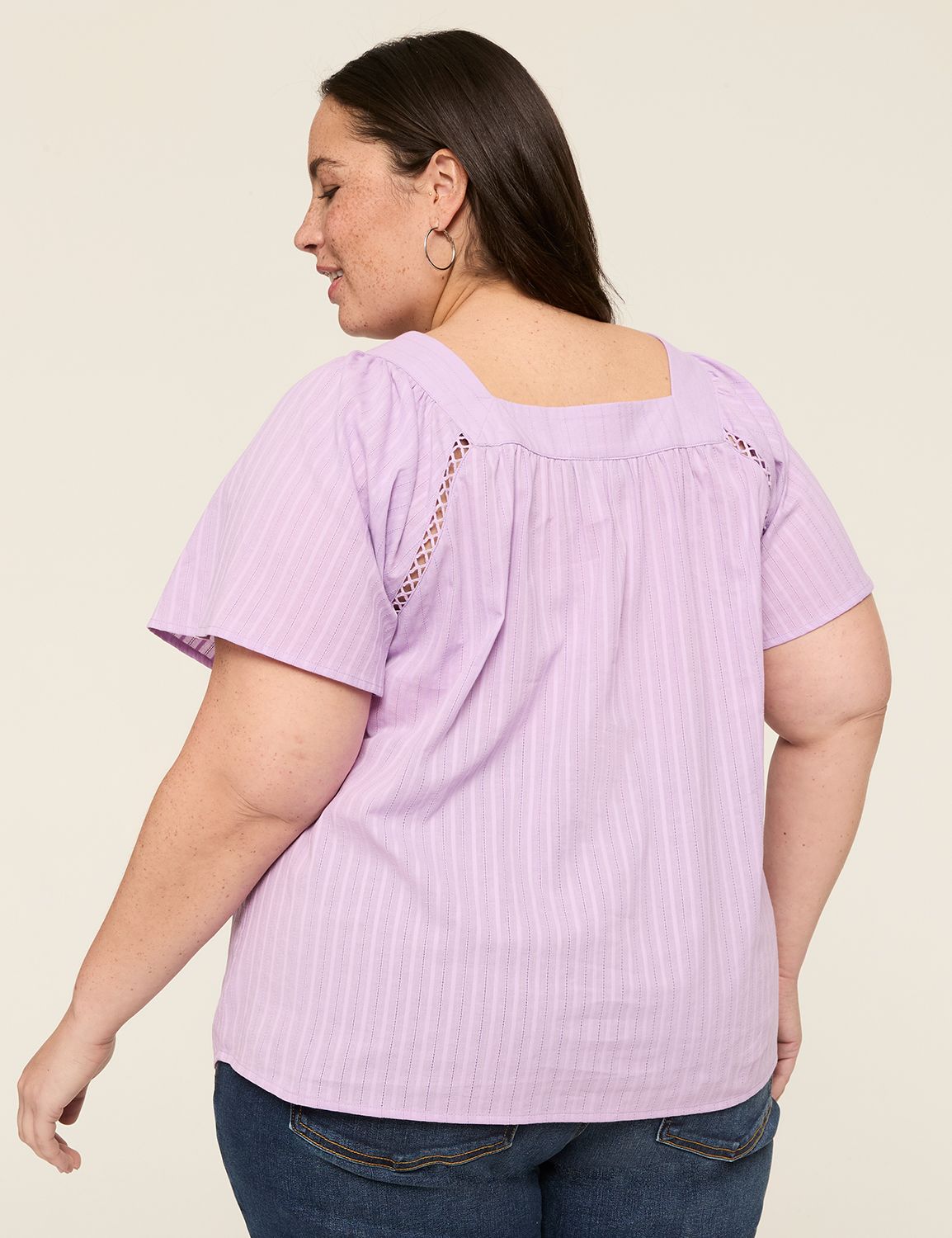 Swing Short Sleeve Square Neck Peas | LaneBryant