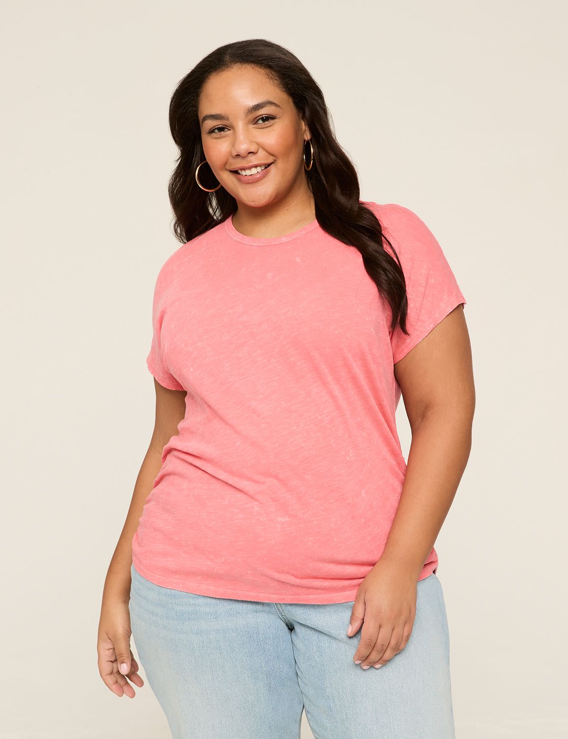 Casual Dolman Side Ruched Tee S 114 | LaneBryant