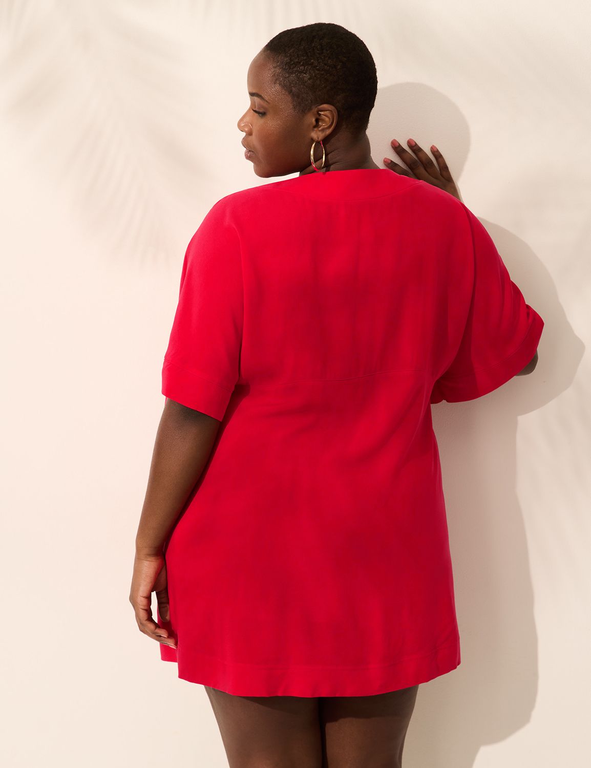 Plus Size | Woven Rayon Challis O Ring Dolman C | LaneBryant