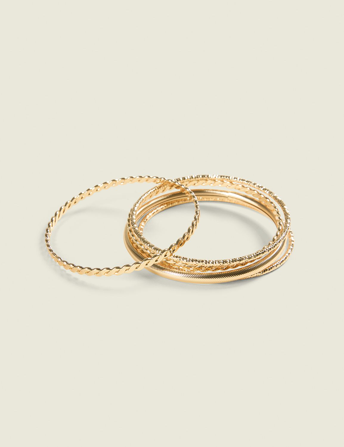 Gold Fashion Textured Bangle Set | LaneBryant
