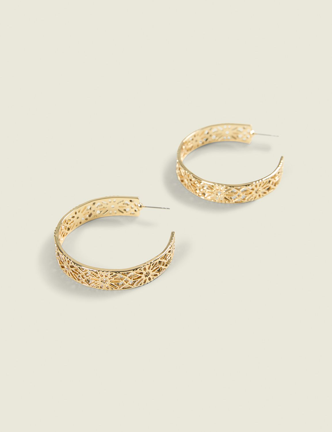Gold Filigree Hoop Earrings | LaneBryant