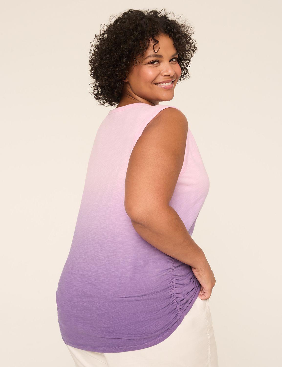 Casual Scoop Neck Side Ruched Tank | LaneBryant