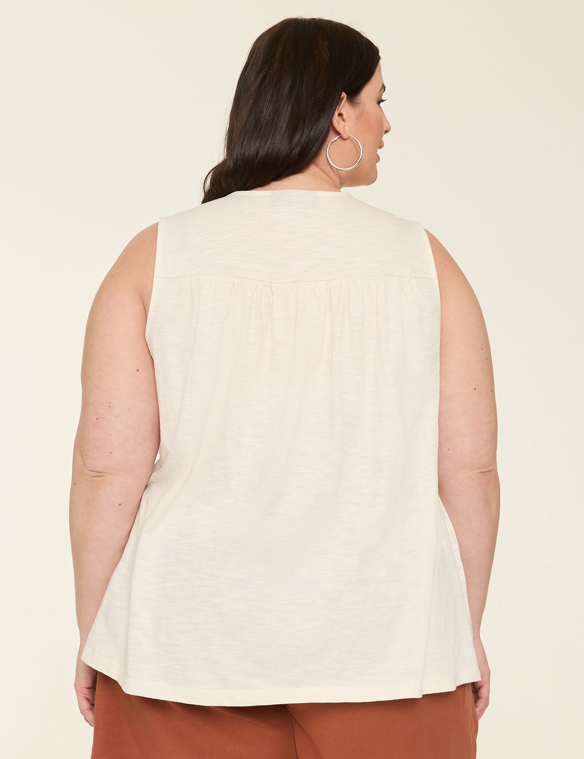 Sleeveless Crochet Yoke Top S 11454 | LaneBryant