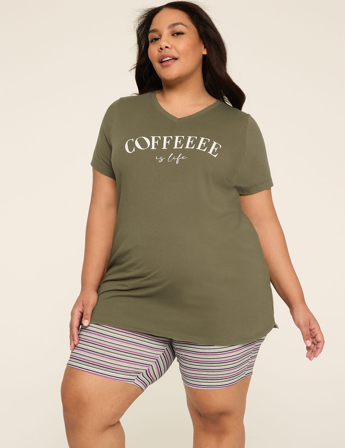 Tunic Tee and Bike Short PJ Set 114 | LaneBryant