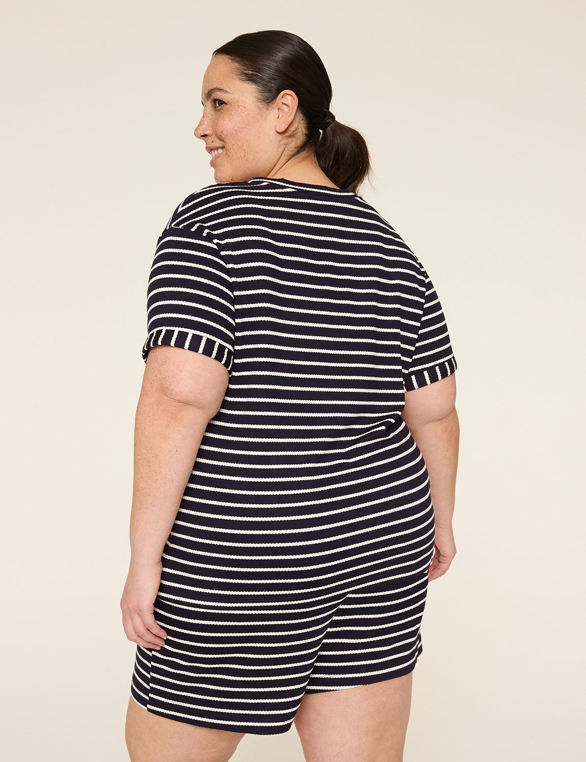 LIVI Short Sleeve Crew Neckline Tex | LaneBryant