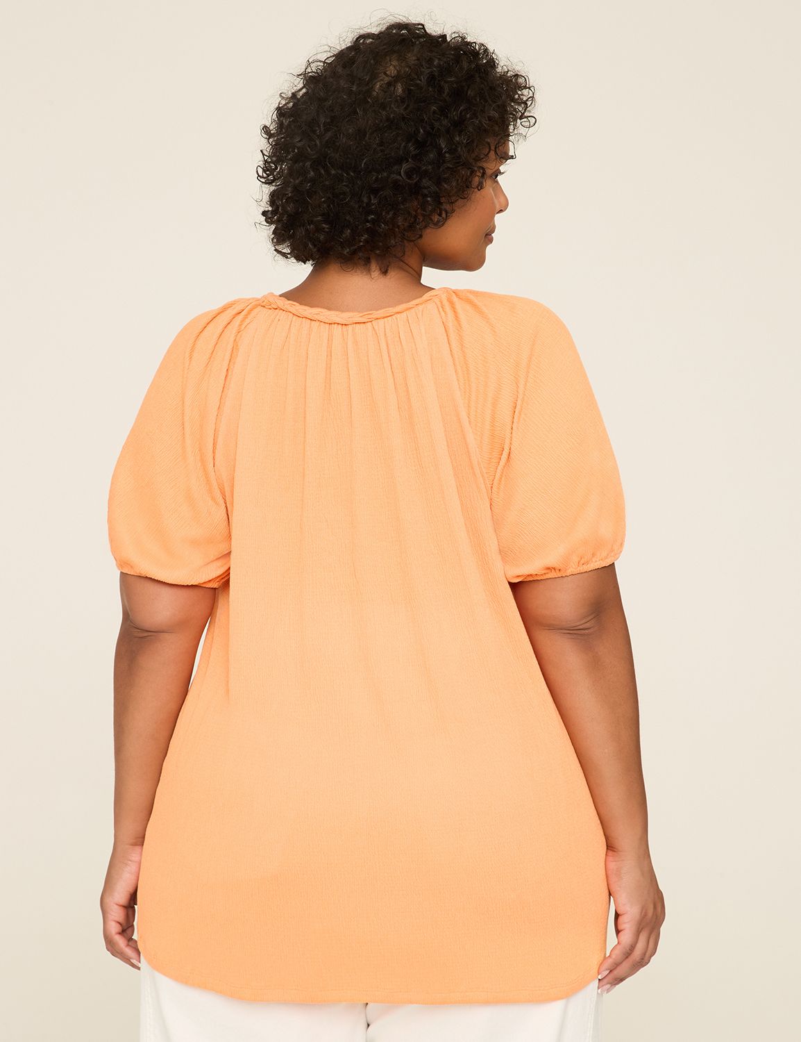 Short Sleeve Braided Keyhole Neckli | LaneBryant