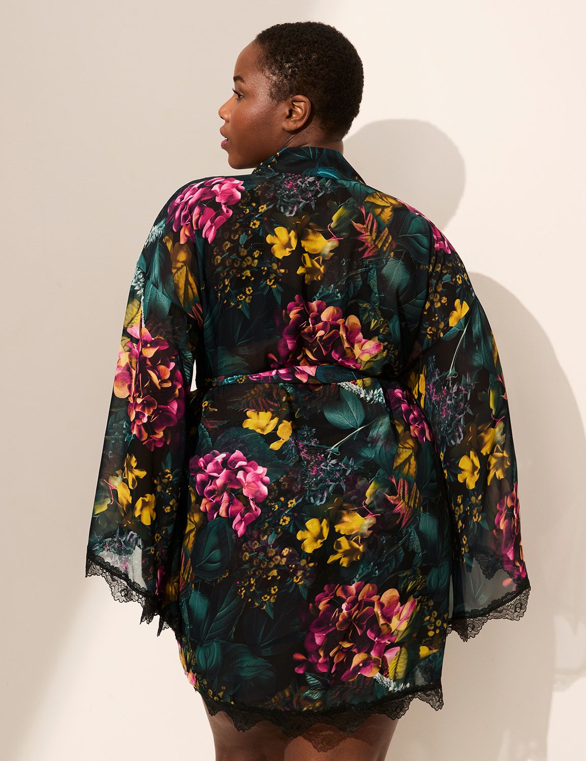 Lace-Trim Robe | LaneBryant