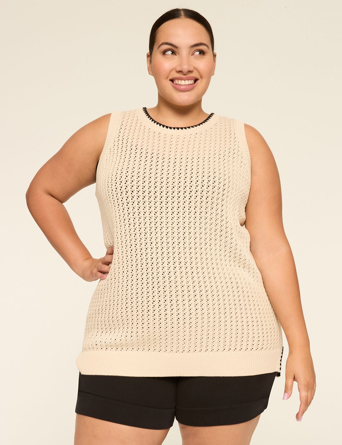 LIVI Sleeveless Crew Neckline Croch | LaneBryant