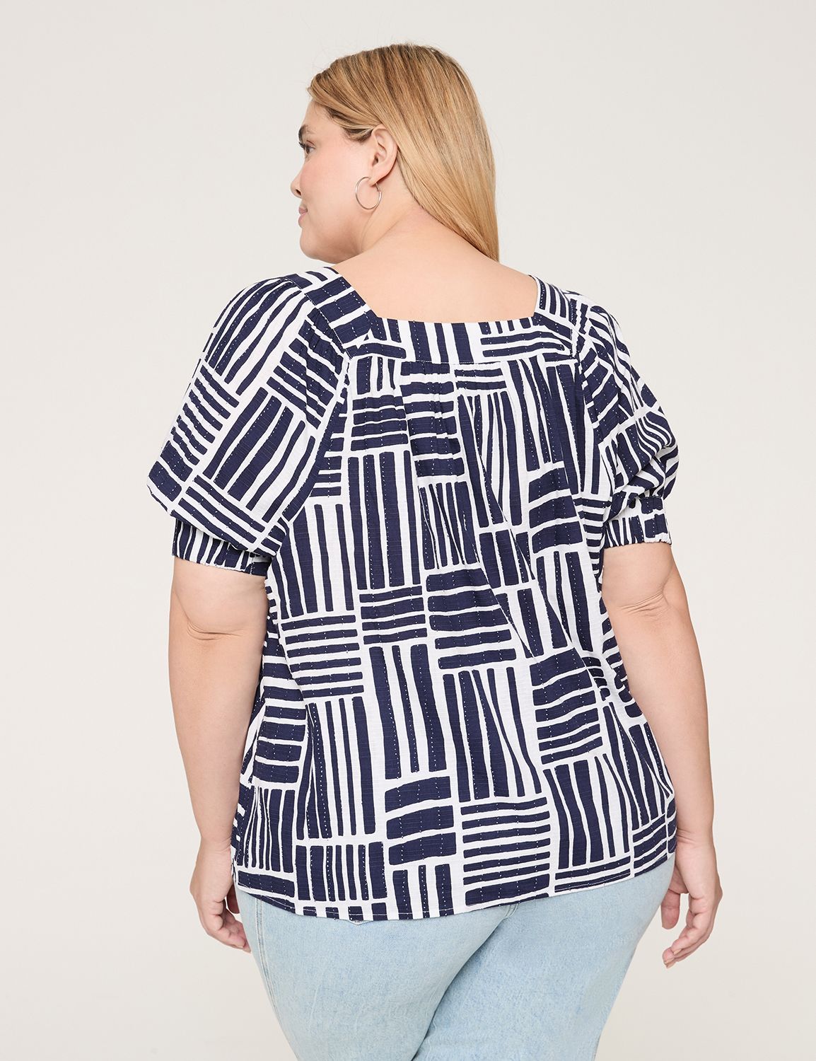 Swing Short Sleeve Square Neck Peas | LaneBryant