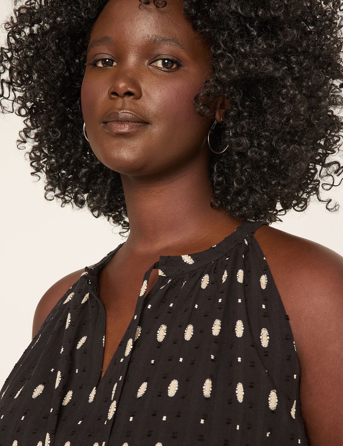 Swing Split-Neck Halter Popover Top | LaneBryant