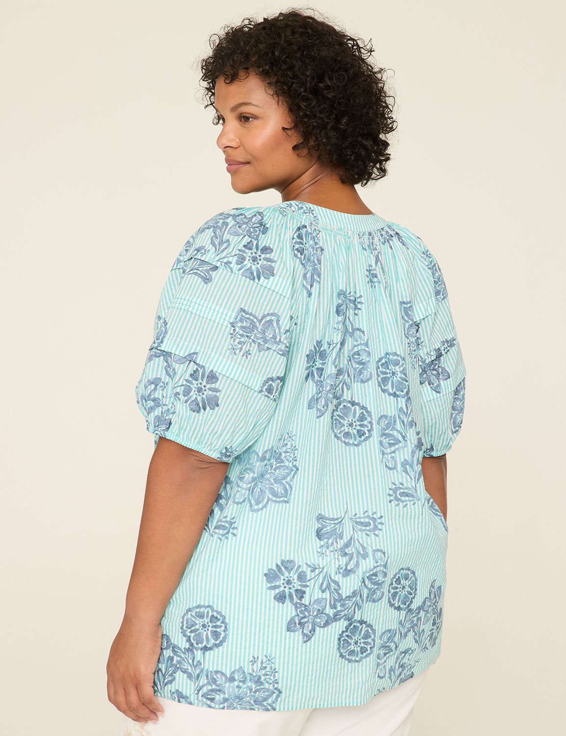 Swing SS Raglan Button Front Blouse | LaneBryant