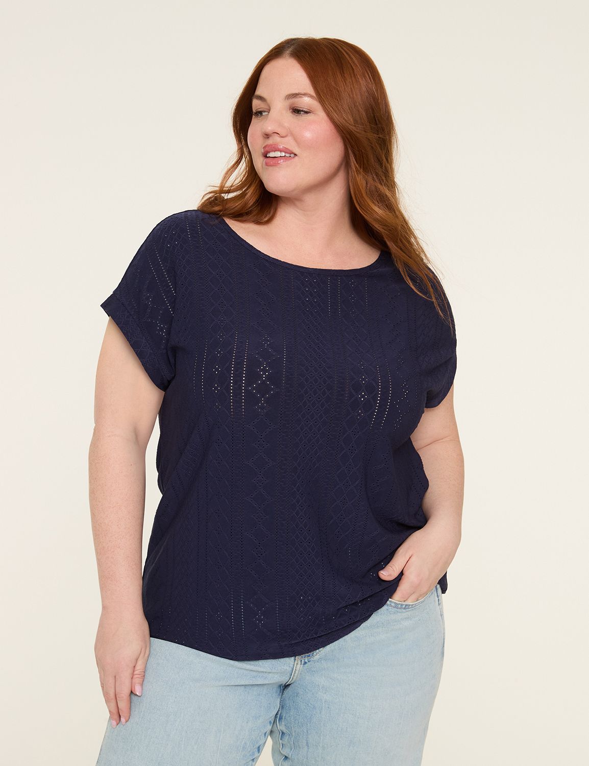 WV Dolman Open Crew Neck Keyhole Ba | LaneBryant