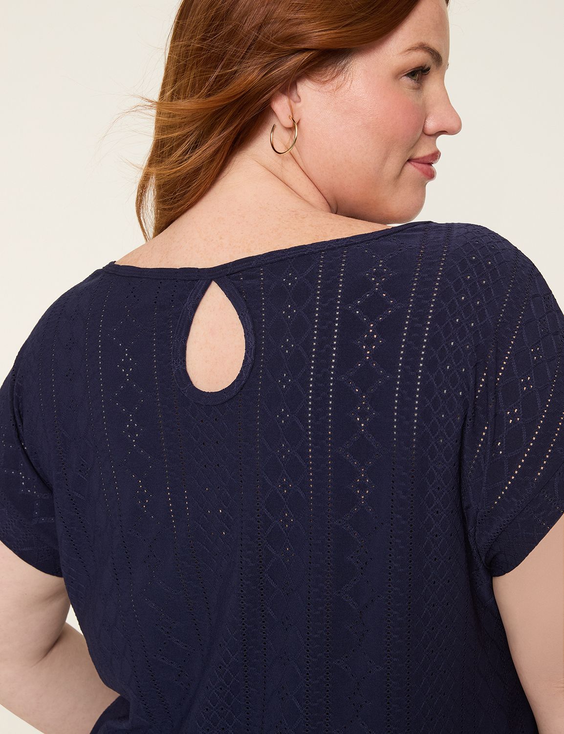 WV Dolman Open Crew Neck Keyhole Ba | LaneBryant