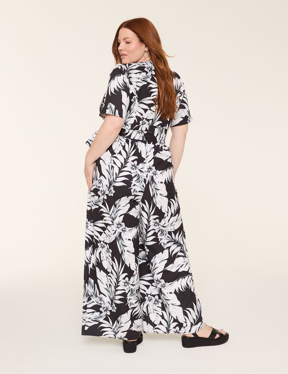 SS SURPLICE LENA FULL LEG JUMPSUIT | LaneBryant