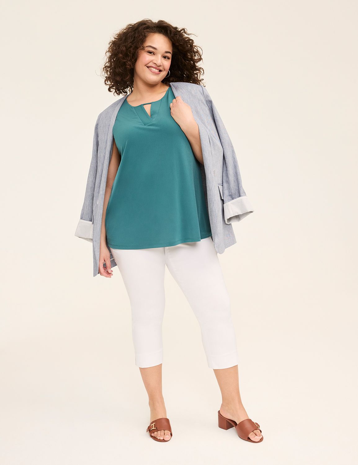 WV Sleeveless Crossover Neck Detail | LaneBryant