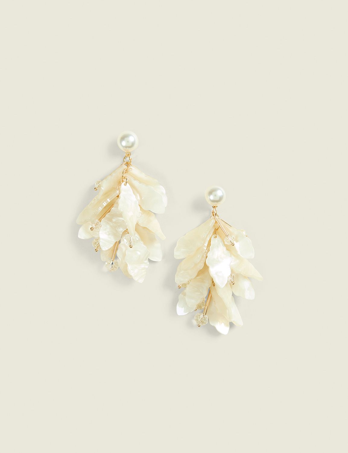Cream Flowy Drop Earrings | LaneBryant