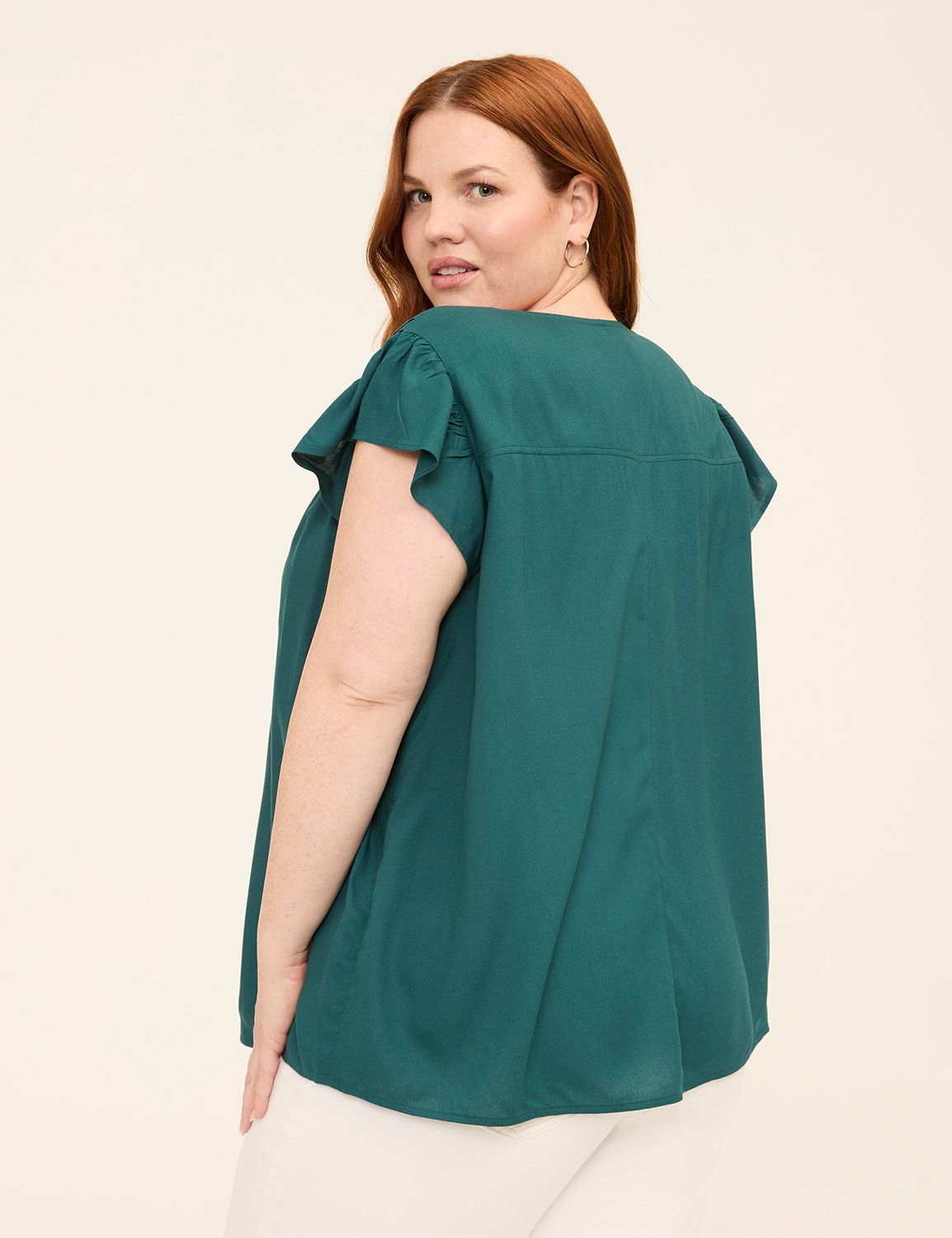 Swing SS Notch Neck Popover Blouse | LaneBryant