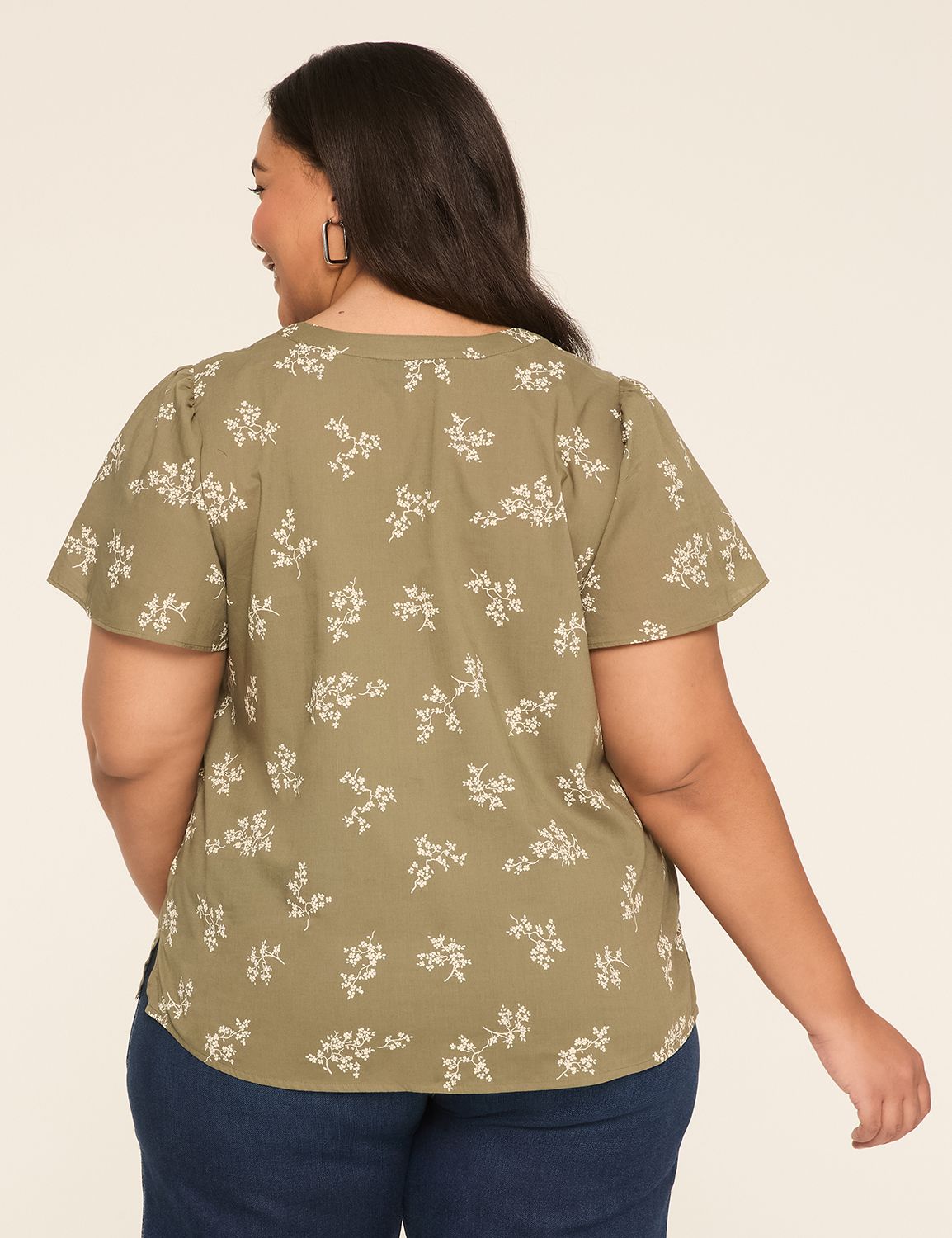 Swing Flutter Sleeve Button Down Bl | LaneBryant