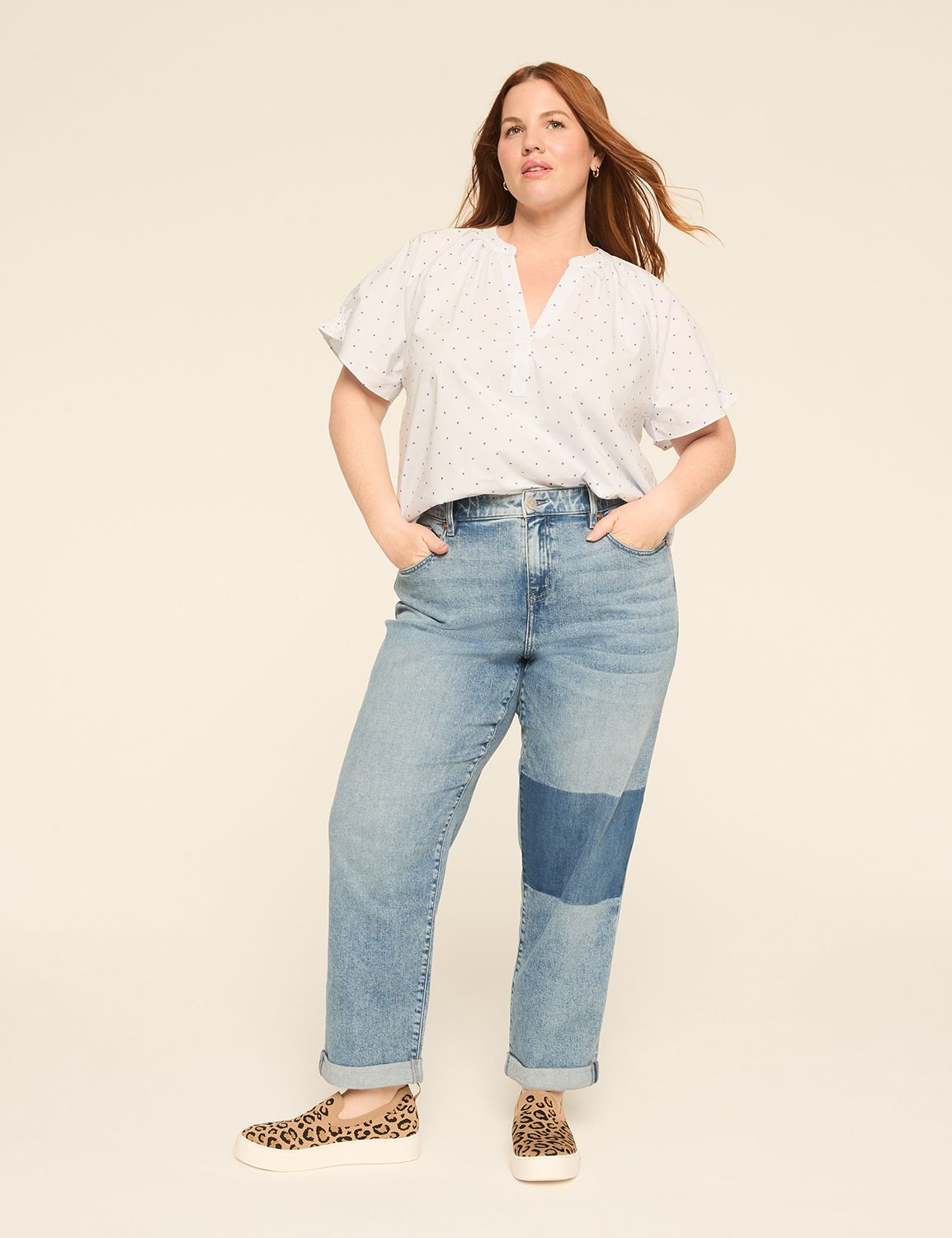 Classic Raglan Flutter Sleeve Notch | LaneBryant