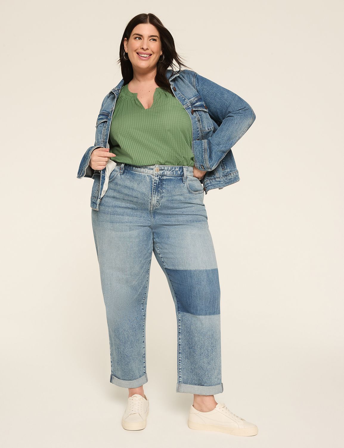 Swing Flutter Sleeve Split Neck Pop | LaneBryant