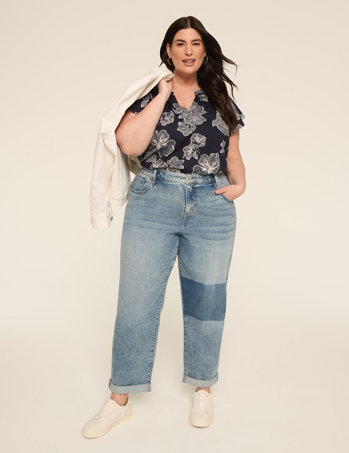 Swing Flutter Sleeve Split Neck Pop | LaneBryant