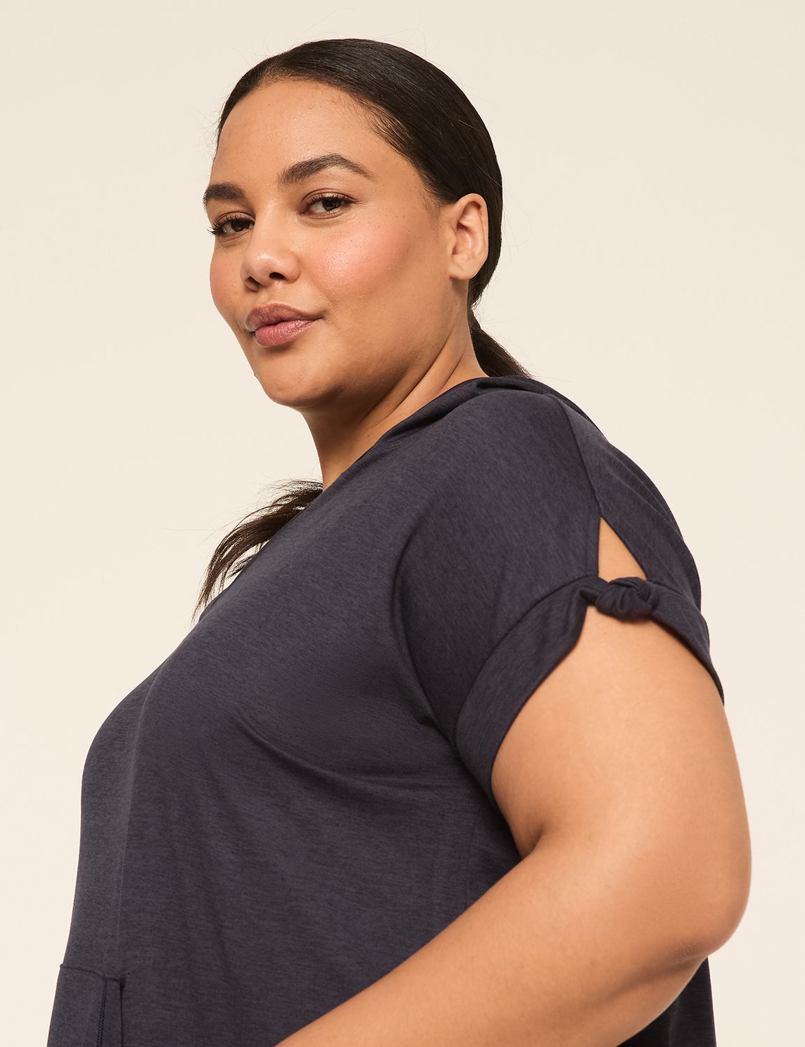 LIVI Short Sleeve Hooded Livi Soft | LaneBryant