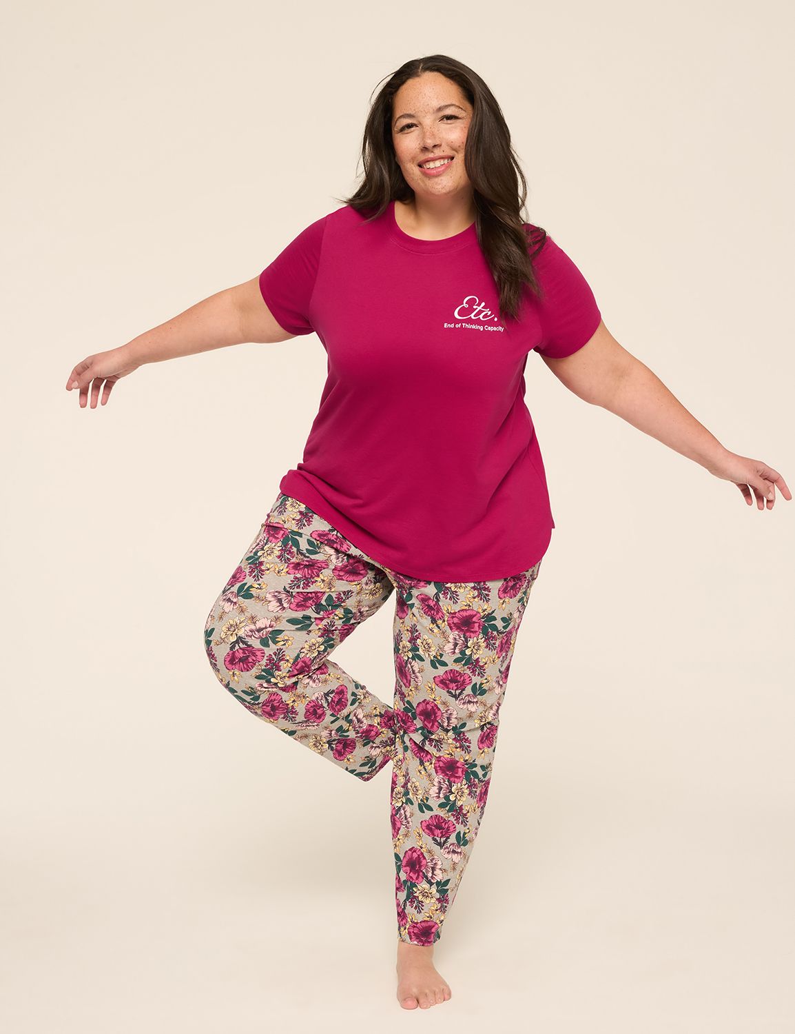 SS Tee Straight Leg PJ Set 1146181 | LaneBryant