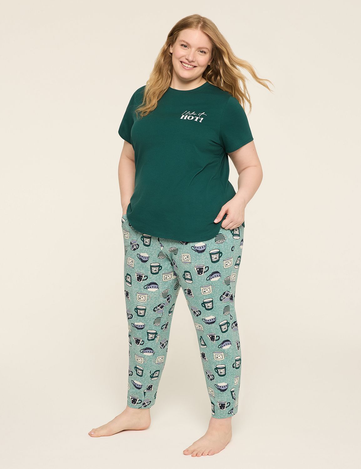 SS Tee Straight Leg PJ Set 1146181 | LaneBryant