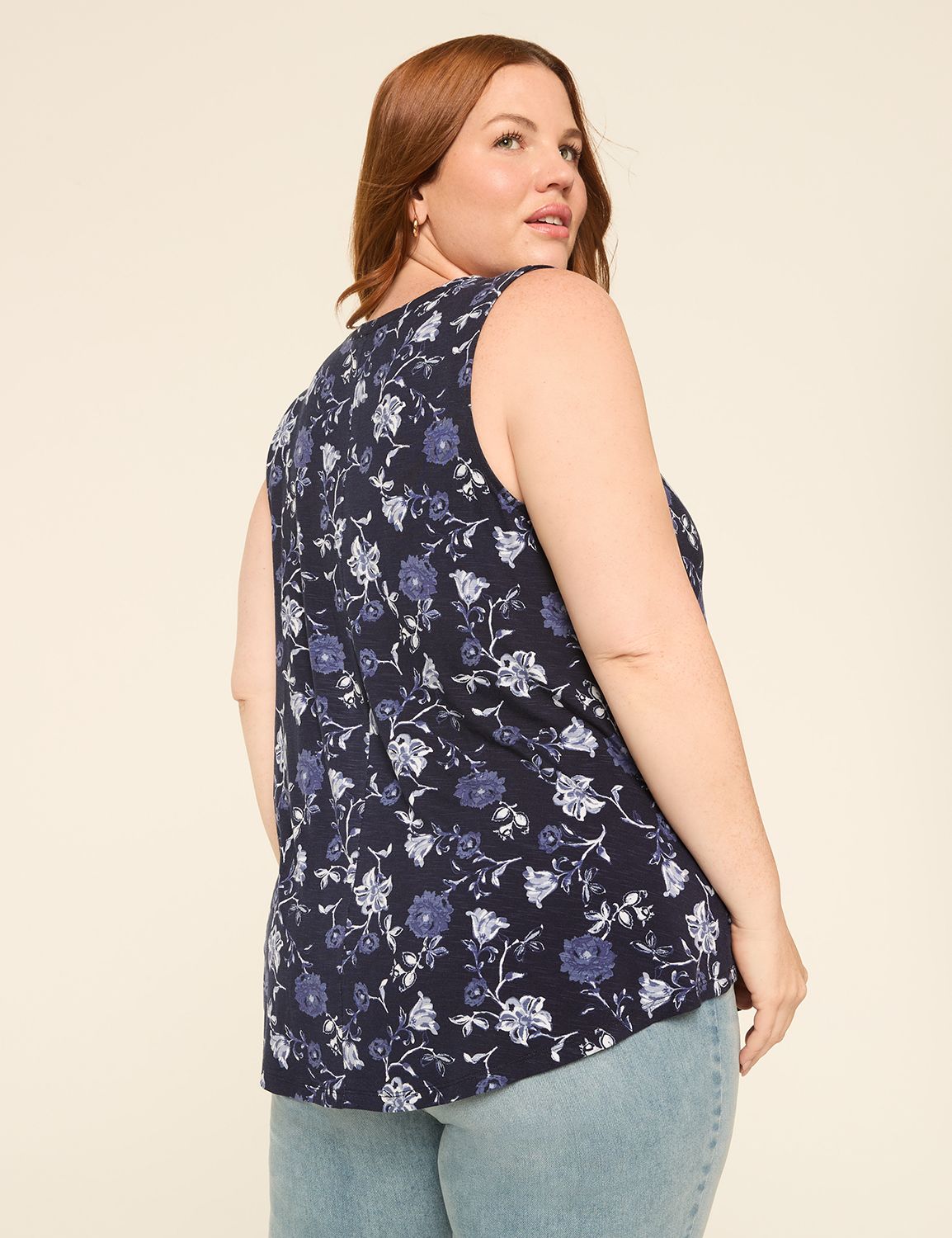 Casual Sleeveless Notch Neck Swing | LaneBryant