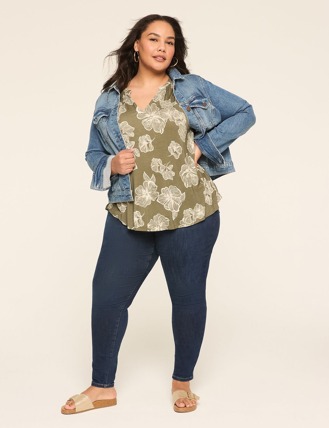 Casual Sleeveless Notch Neck Swing | LaneBryant