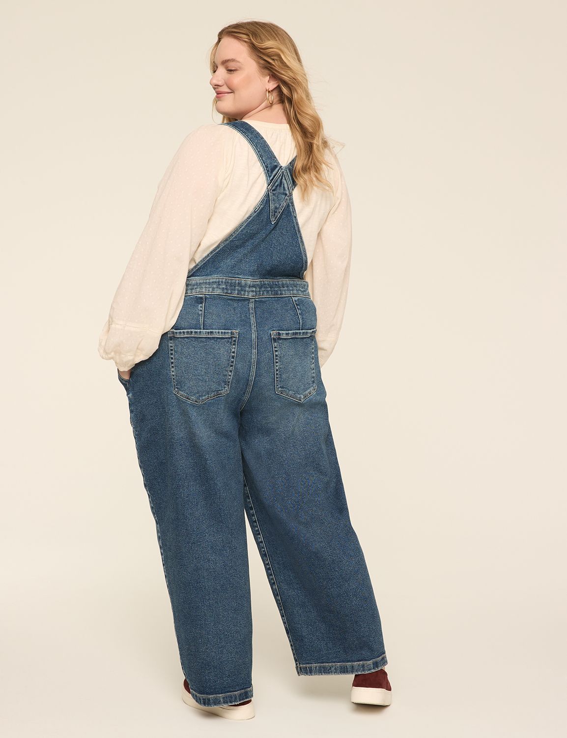 Straight Leg Denim Overalls | LaneBryant