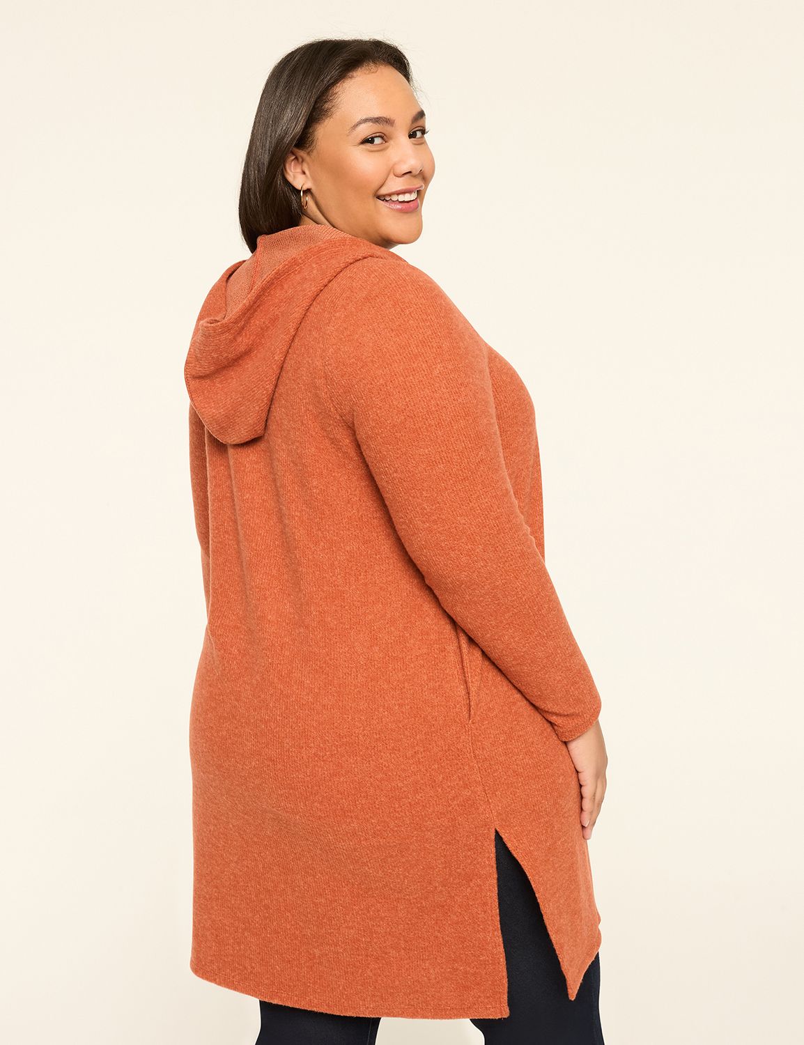 Casual Long Sleeve Open Front Hoodi | LaneBryant
