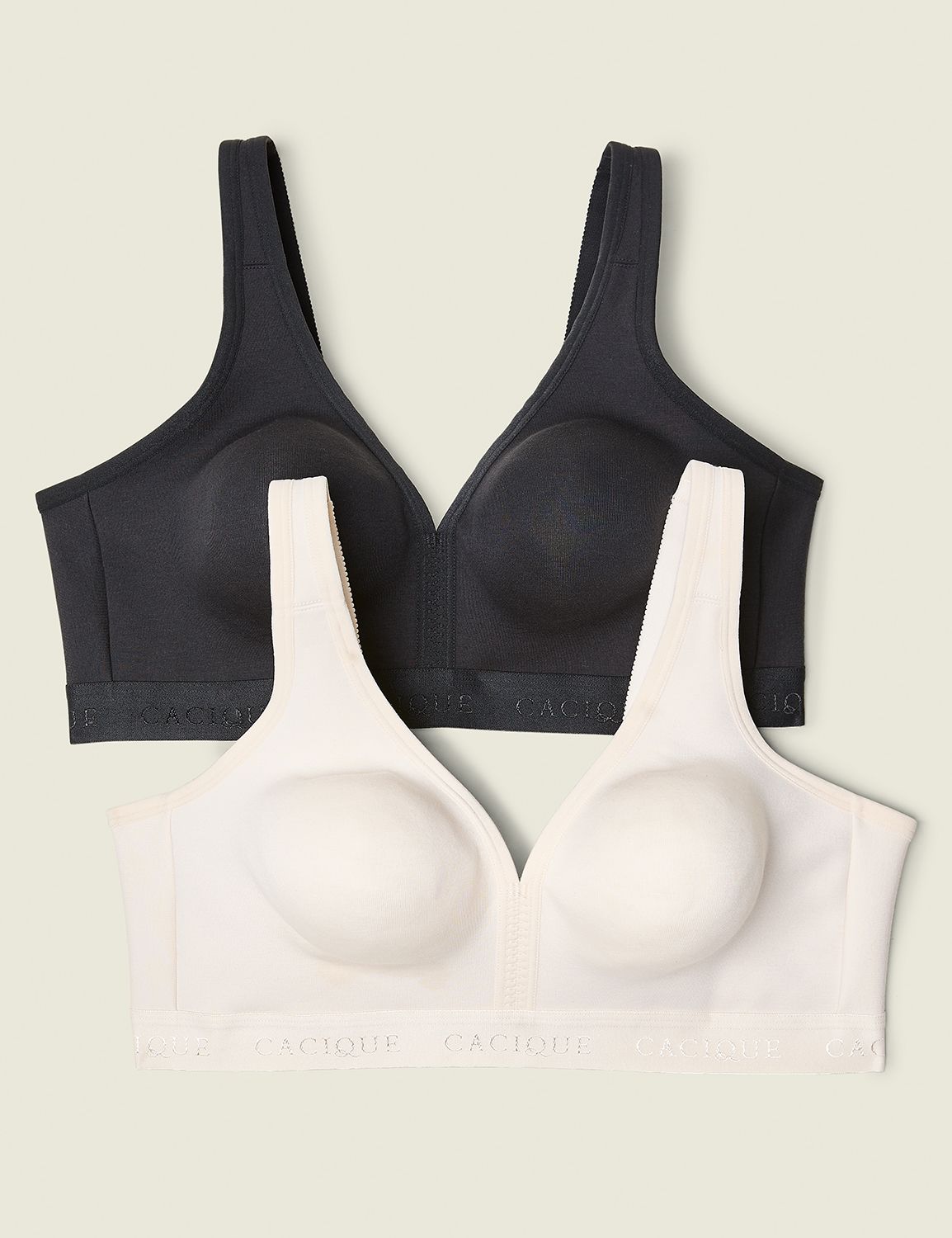 Cotton Unlined No-Wire Bra 2-Pack | LaneBryant