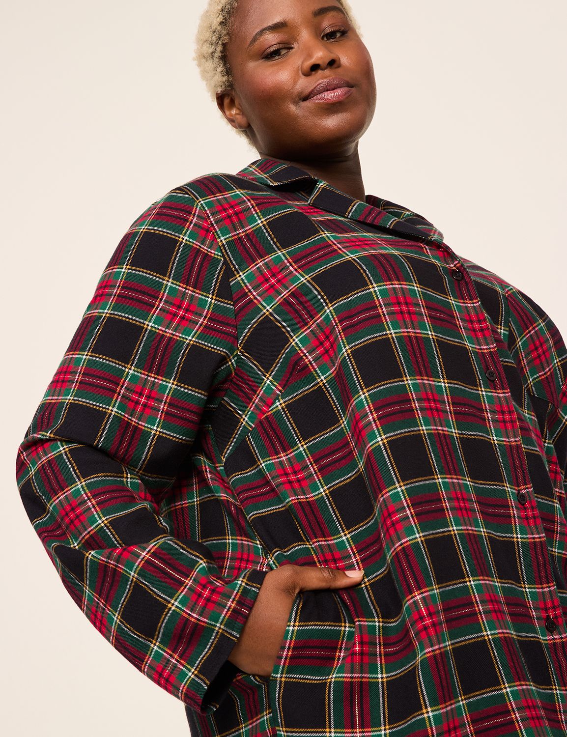 LUREX Yarn Dye Flannel Midi PACKAGE | LaneBryant