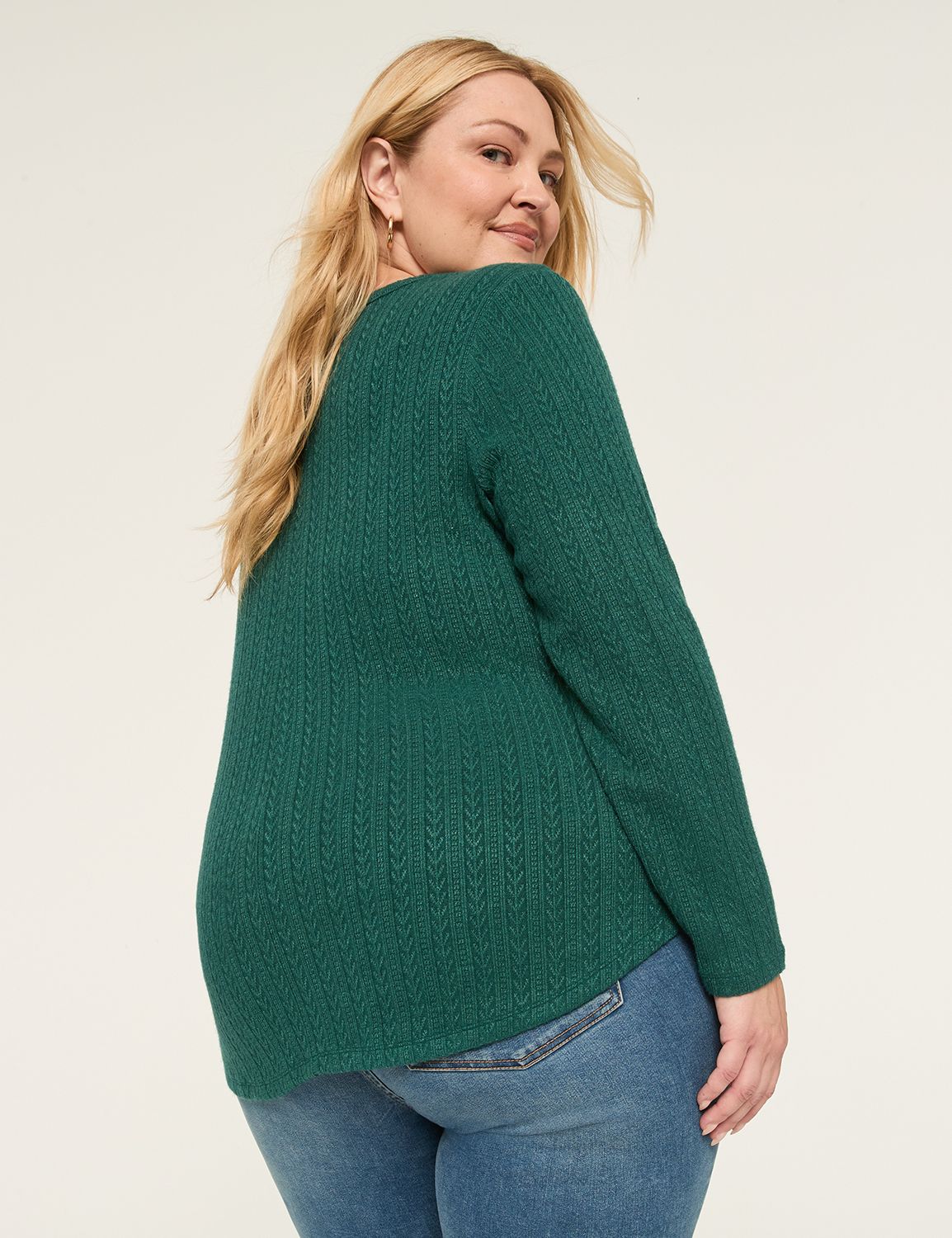 Casual Long Sleeve V-Notch Neck Tun | LaneBryant
