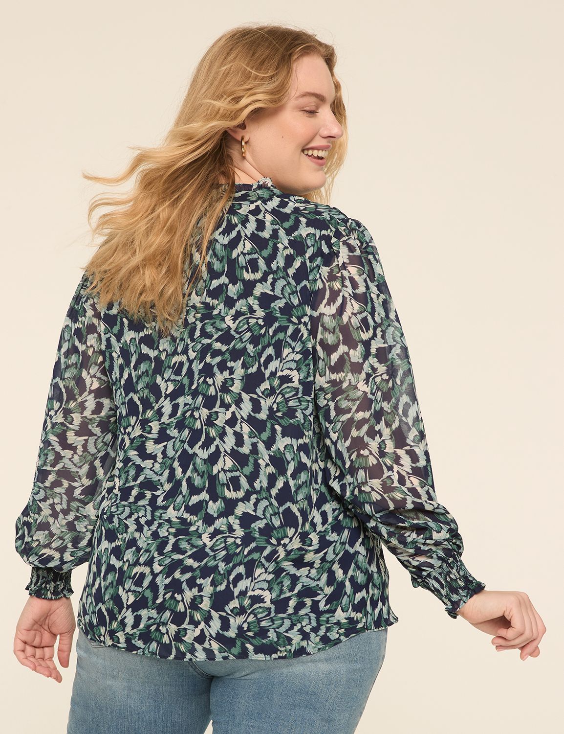 Classic LS Button Front Split Neck | LaneBryant