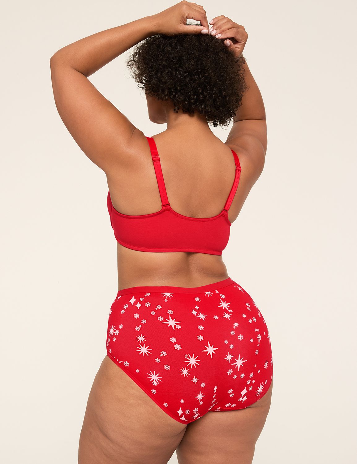 Cotton High Leg Brief Snowflake Tri | LaneBryant